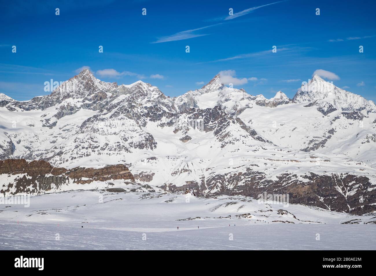 snow covered peaks in the Swiss Alps Stock Photo - Alamy