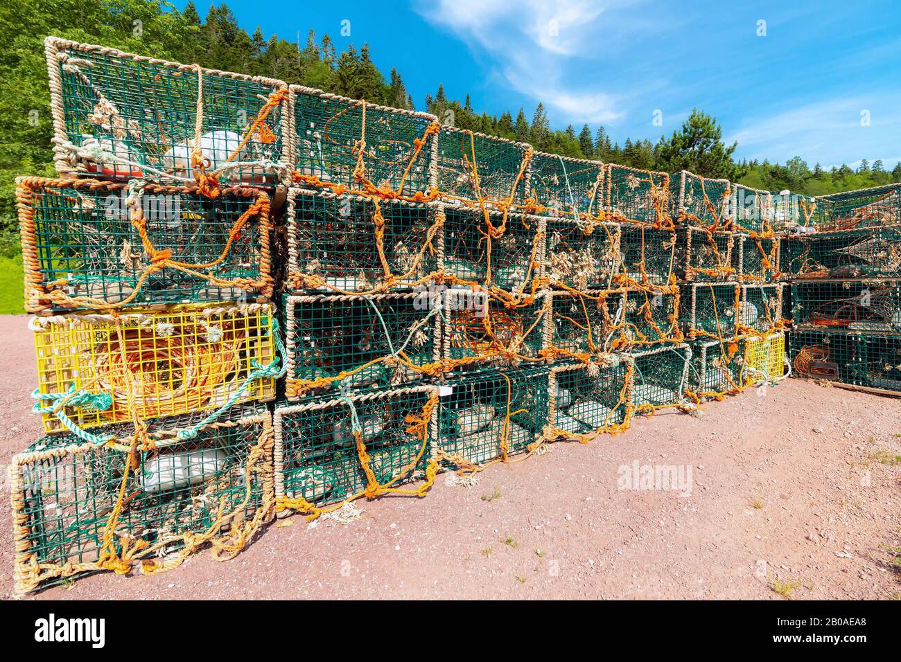 Wire lobster traps hi-res stock photography and images - Alamy