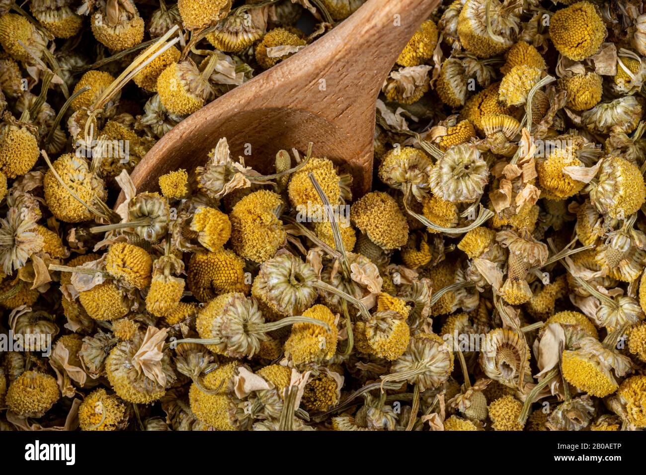 Dry chamomile flowers ready to brew Stock Photo - Alamy