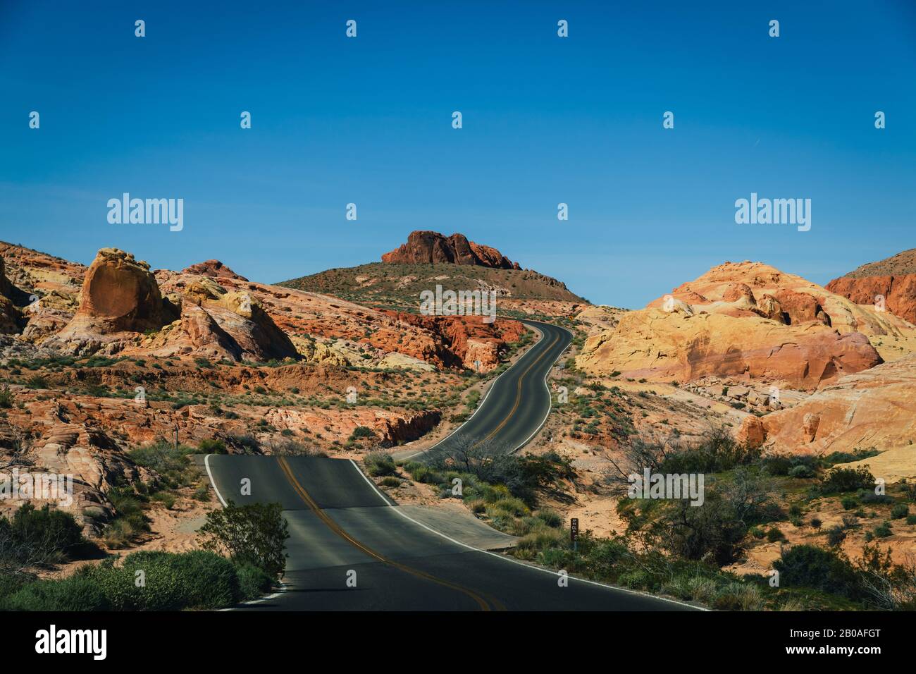 Road winding through the Desert Landscape Stock Photo - Alamy