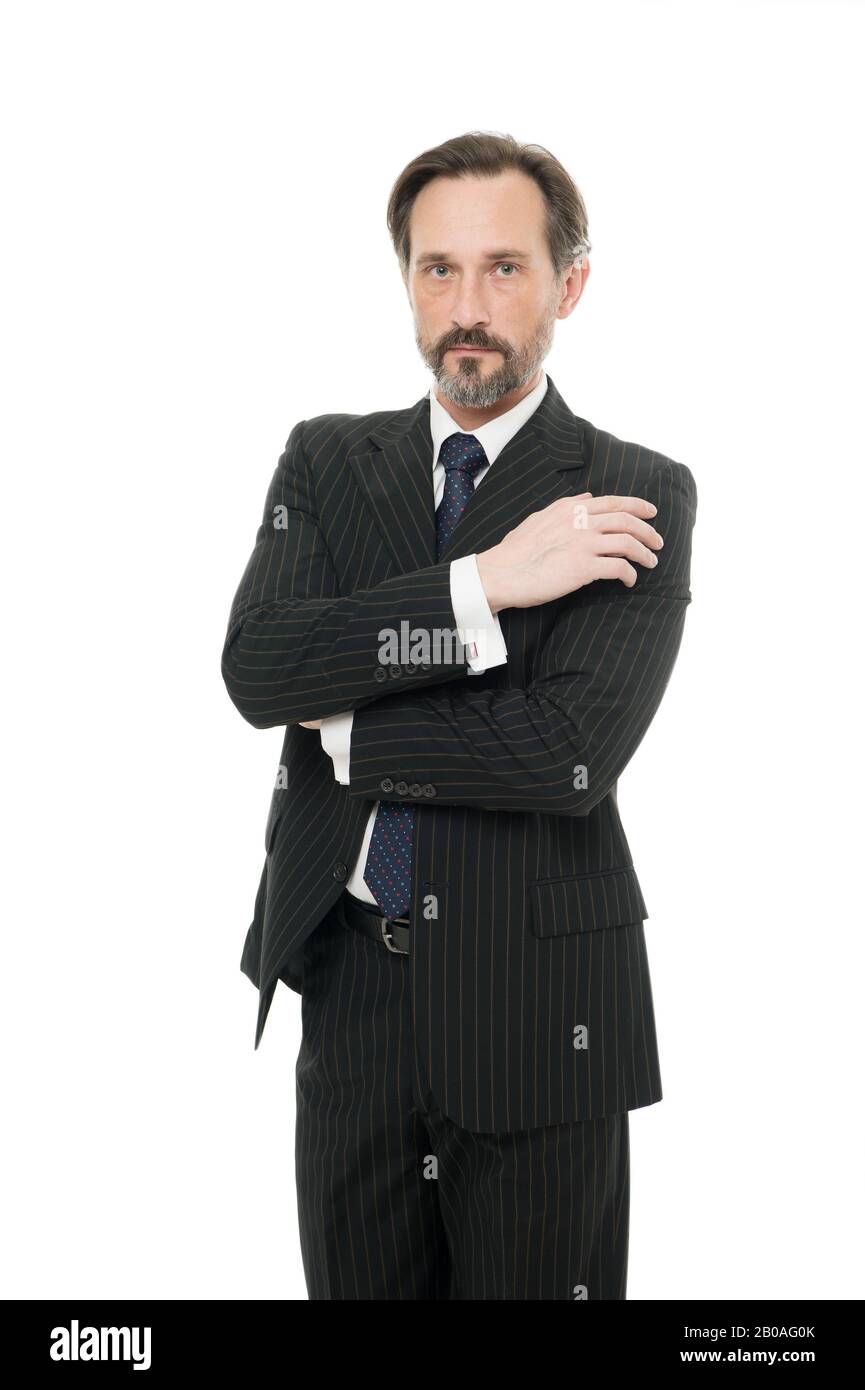 Confident businessman. Mature man in business wear isolated on white ...