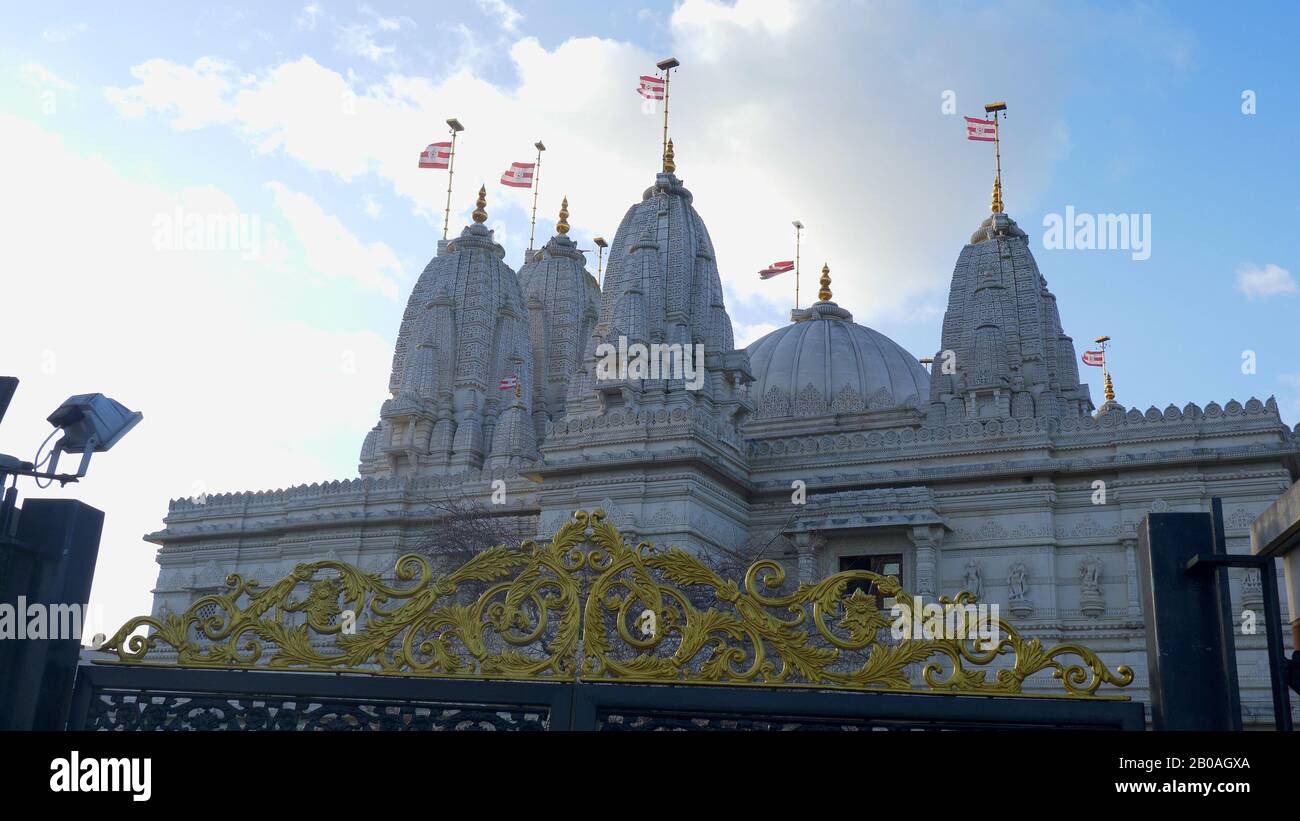 At the hindu temple shri swaminarayan mandir in london hi-res stock ...