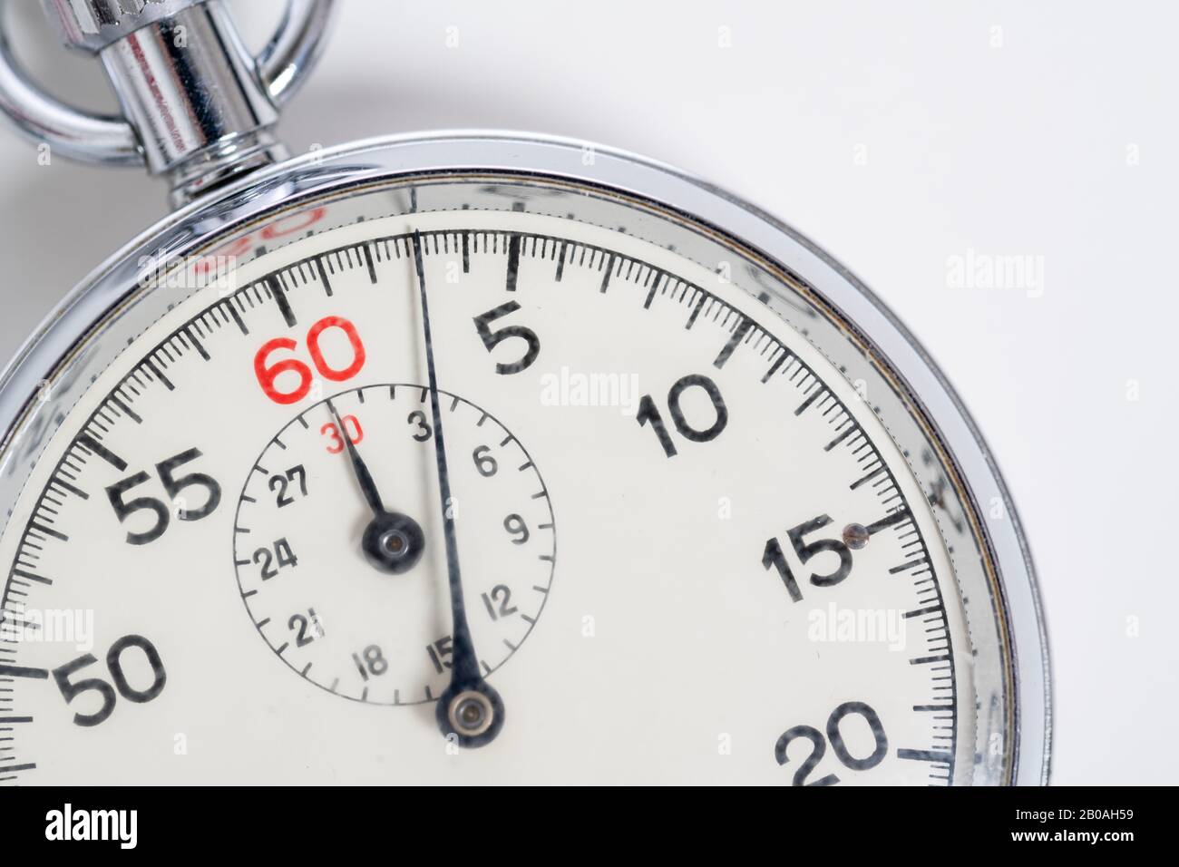 Classic 60 second stopwatch on white background Stock Photo - Alamy