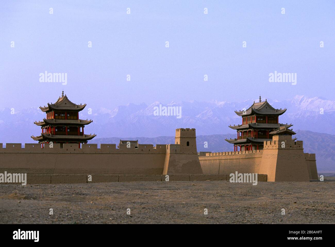 CHINA, GANSU PROVINCE, JIAYUGUAN, MING FORTRESS (1372) WESTERN LIMIT OF ...