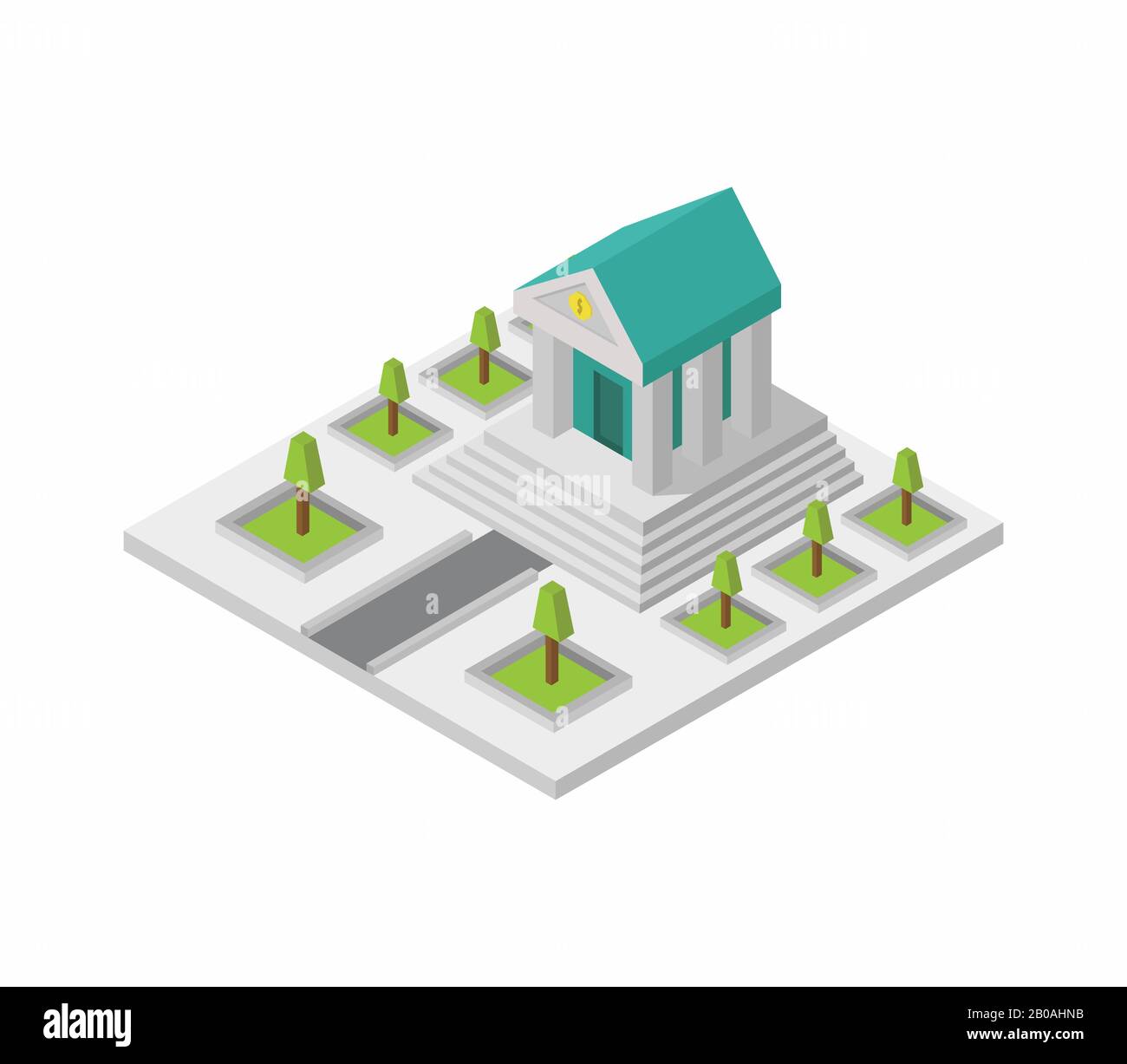 isometric bank illustrated in vector on white background Stock Vector ...