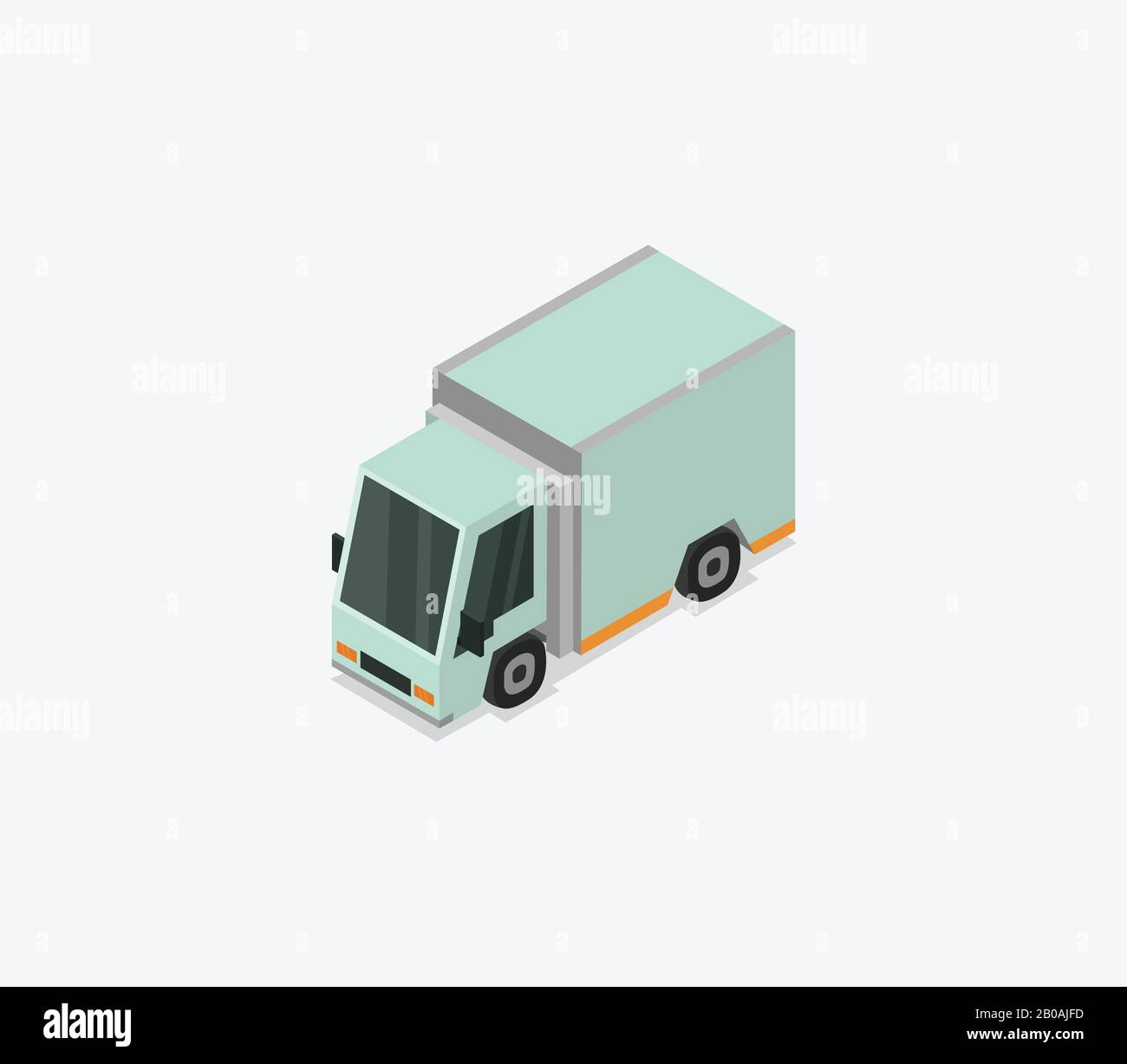 isometric truck icon illustrated on a white background Stock Vector ...