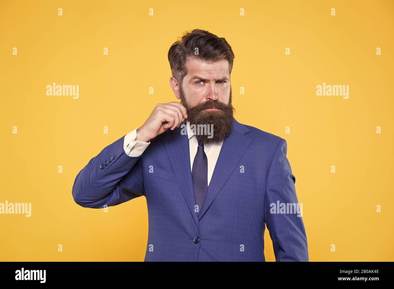 Grow mustache. businessman formal suit. handsome bearded man ceo ...
