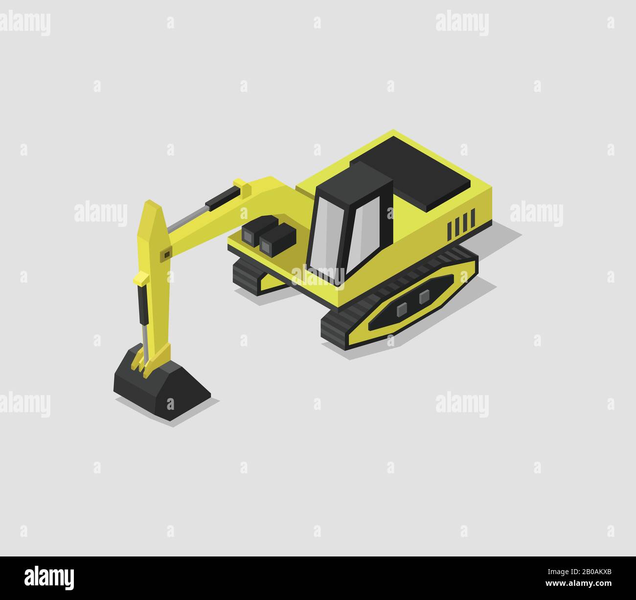 isometric excavator icon illustrated on a white background Stock Vector ...