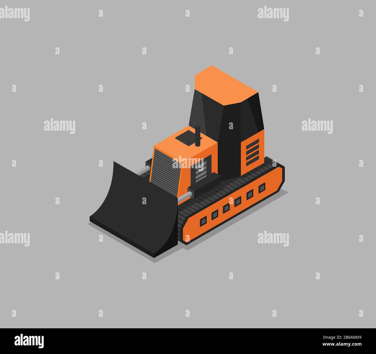 isometric excavator icon illustrated on a white background Stock Vector ...