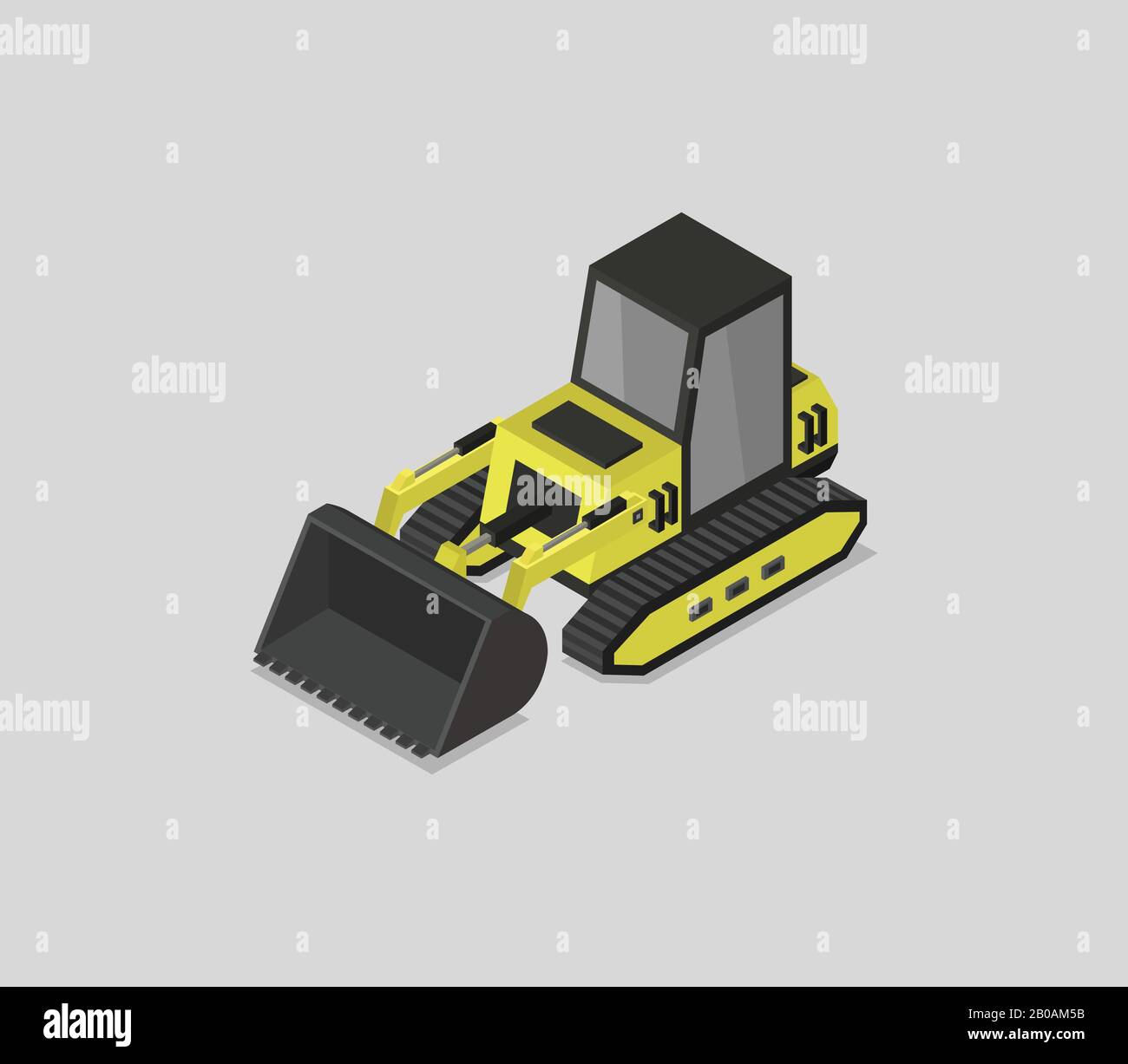 isometric excavator icon illustrated on a white background Stock Vector ...