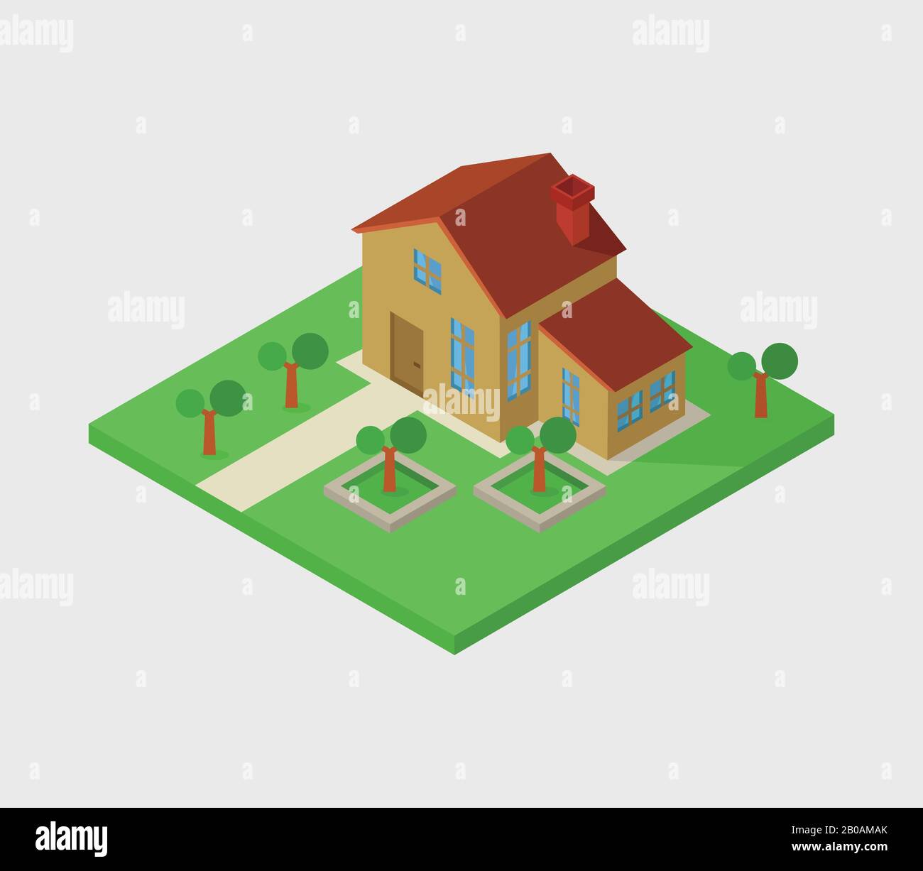 isometric house illustrated in vector on white background Stock Vector ...