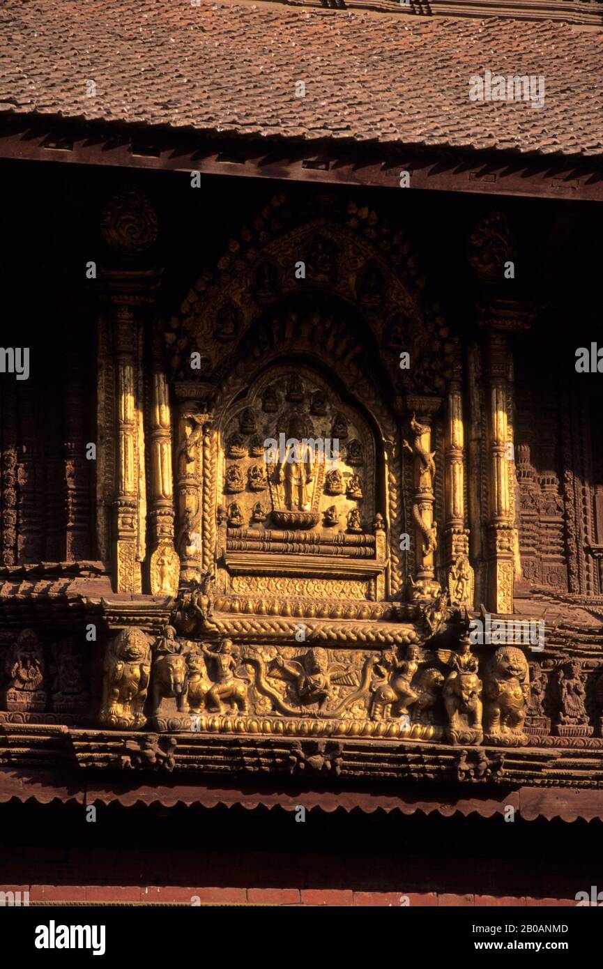 NEPAL, NEAR KATHMANDU, PATAN, DURBAR SQUARE, GOLDEN WINDOW Stock Photo ...