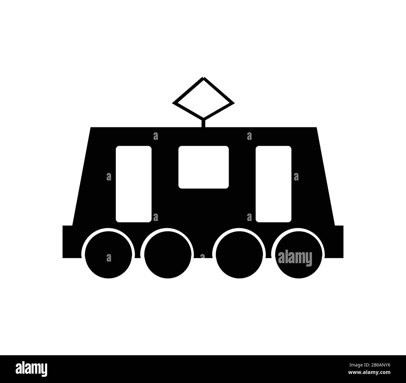 tram icon illustrated in vector on white background Stock Vector Image ...