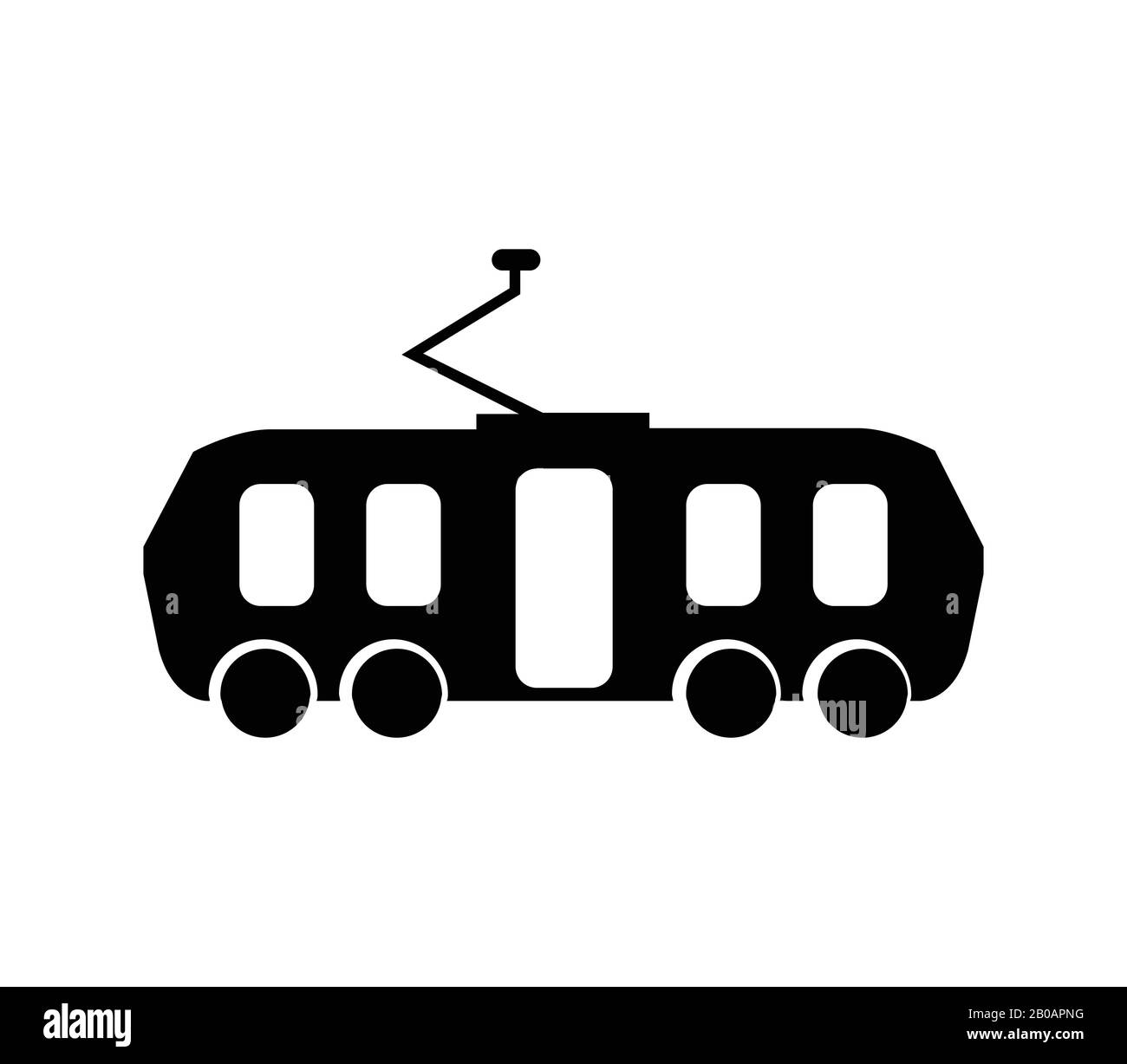 tram icon illustrated in vector on white background Stock Vector Image ...