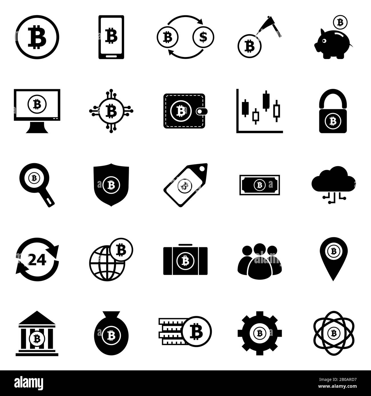 Bitcoin icons on white background, stock vector Stock Vector Image ...