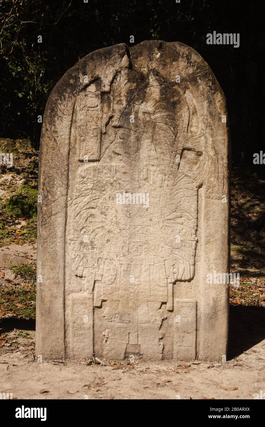 Guatemala, Tikal National Park, Templo IV, 741 AD, Mayan stone carved ...
