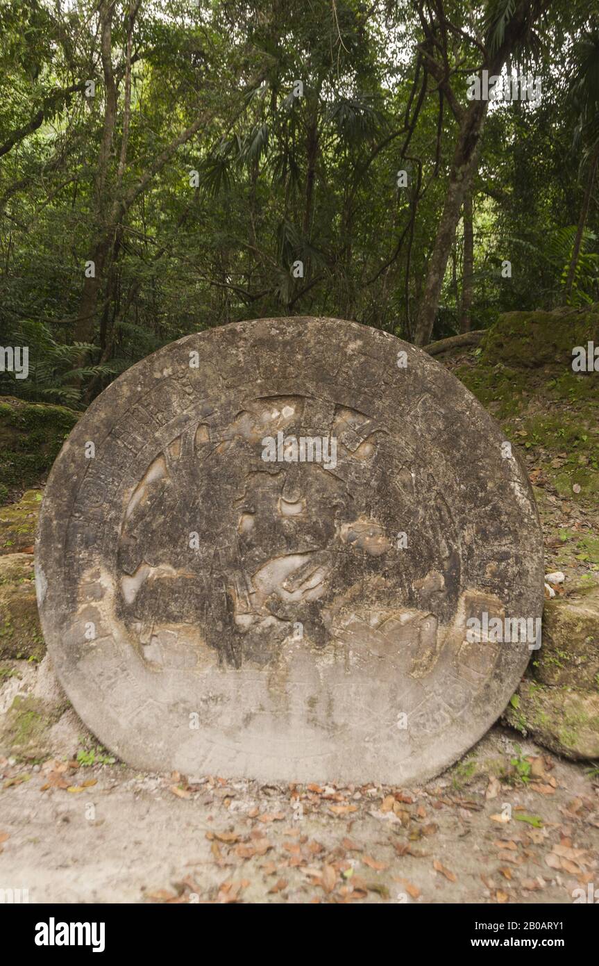 Guatemala, Tikal National Park, Templo IV, 741 AD, Mayan stone carving ...