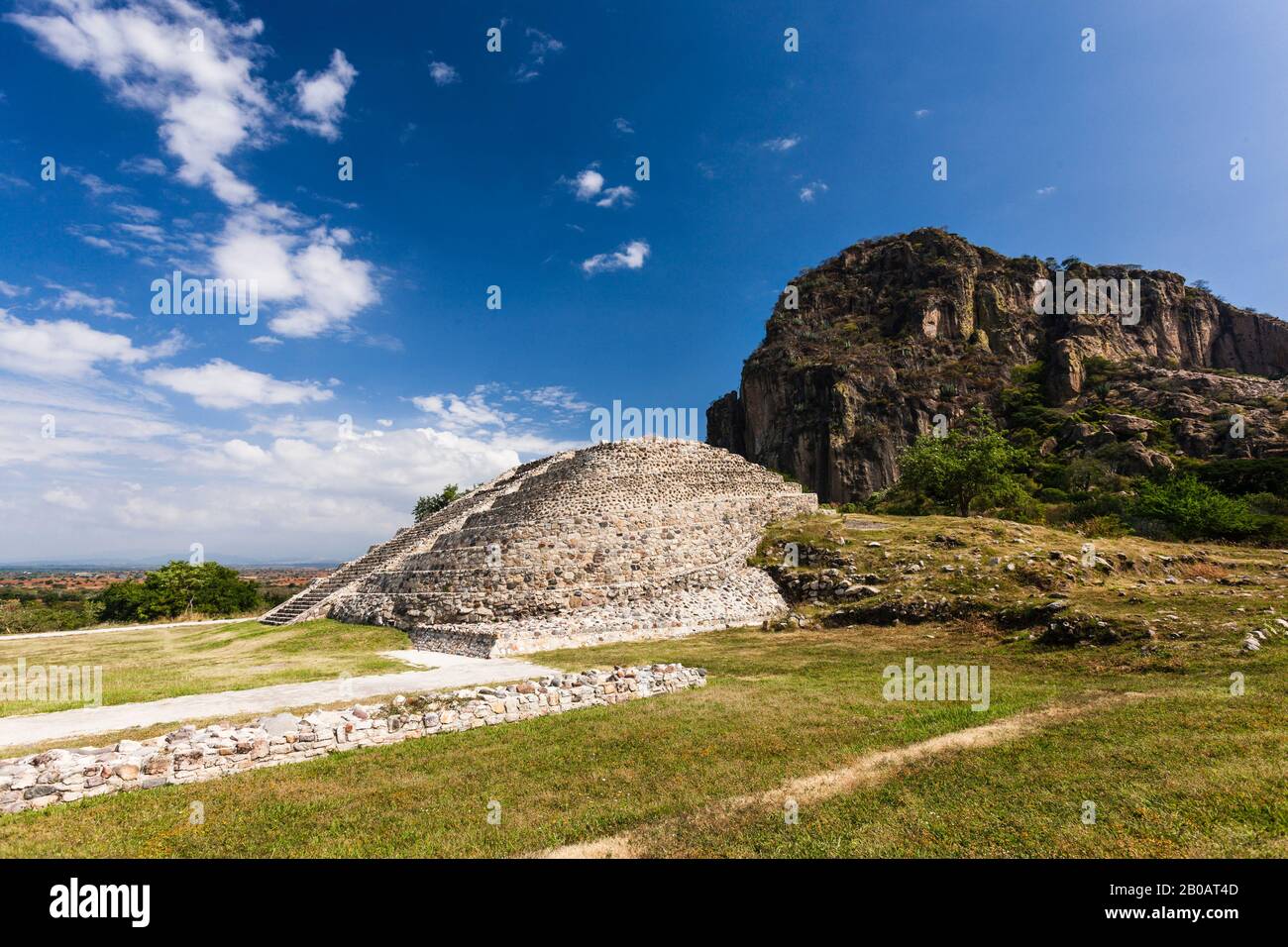 Pyramid of Chalcatzingo archaeological site, Morelos, Mexico, Central ...