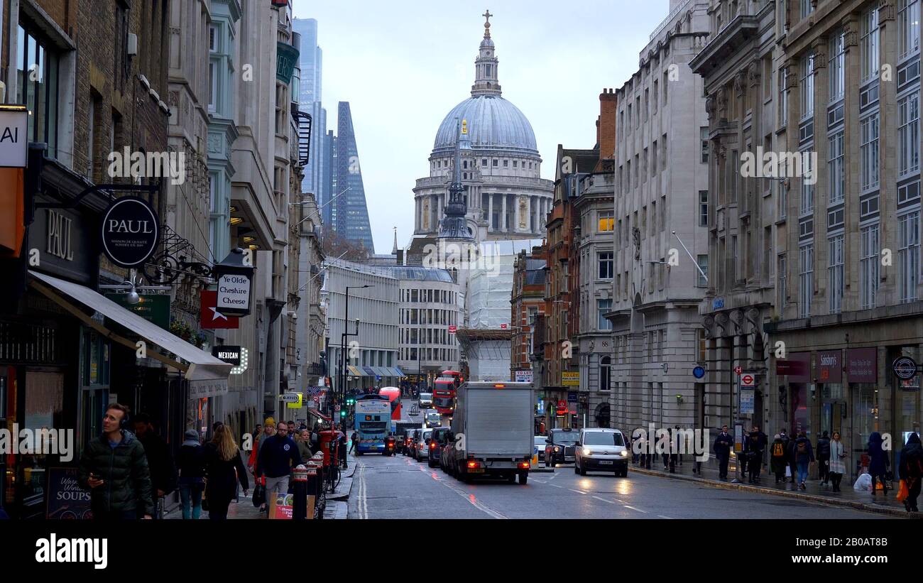 City of London street view with saint paul's cathedral - LONDON ...