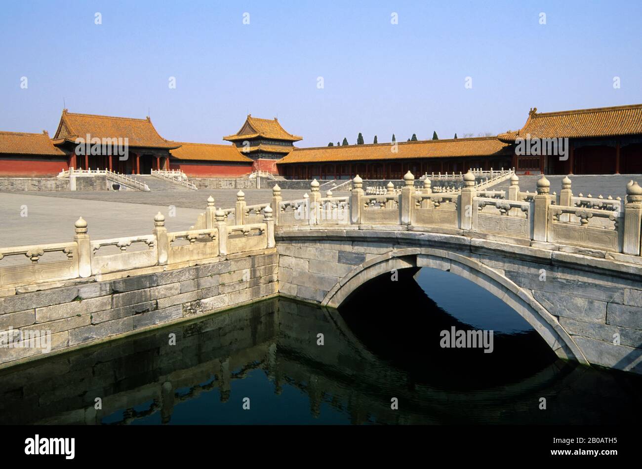 CHINA, BEIJING, FORBIDDEN CITY, CANAL WITH BRIDGE Stock Photo - Alamy