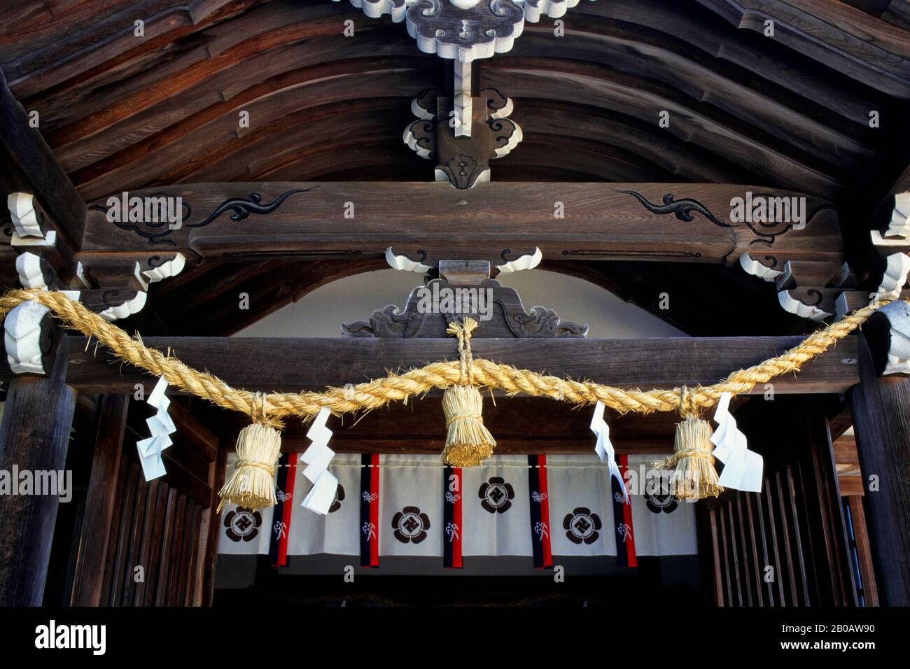 JAPAN, HAGI, SHOIN SHRINE (SHINTO SHRINE), OFFERINGS OVER DOOR Stock ...