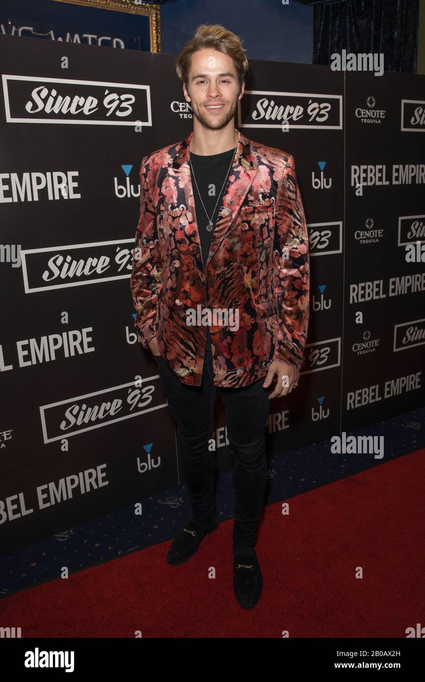 London, UK. 18th Feb, 2020. Julius Cowdrey at the SINCE '93 x REBEL ...