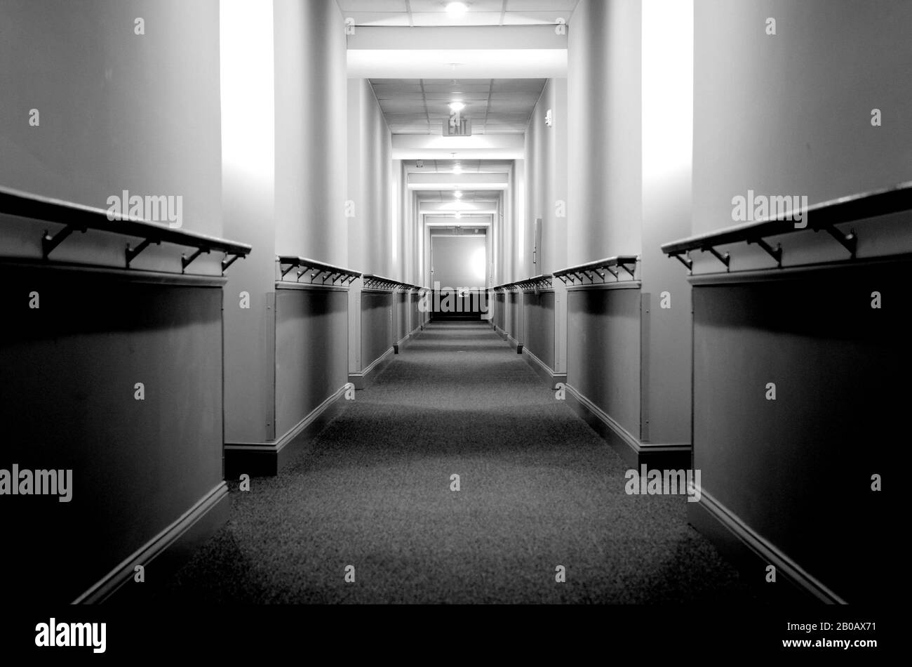 Horror exit sign Black and White Stock Photos & Images - Alamy