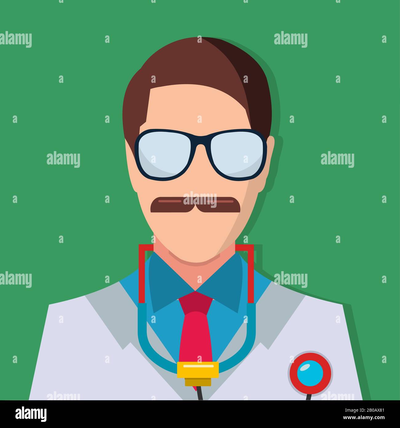 male doctor avatar isolated vector illustration Stock Vector Image ...