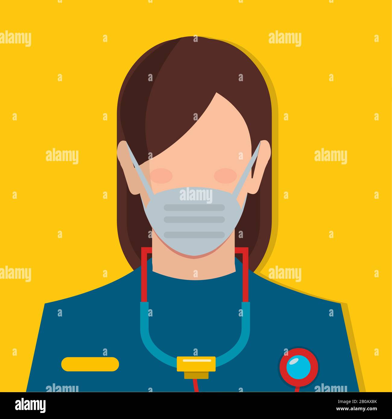 female surgeon doctor avatar isolated vector illustration Stock Vector ...