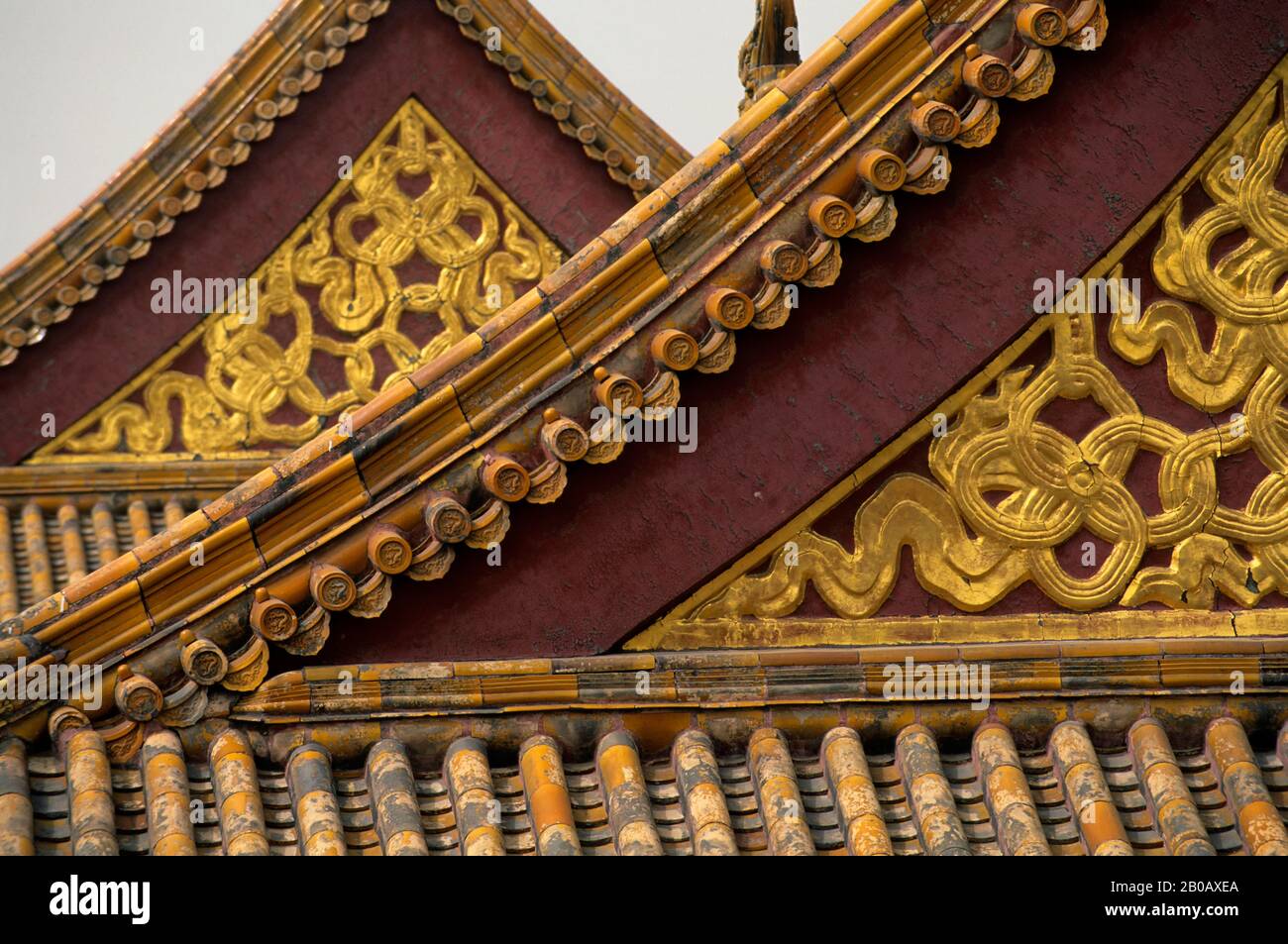 CHINA, BEIJING, FORBIDDEN CITY, IMPERIAL PALACE, ROOF ARCHITECTURE ...