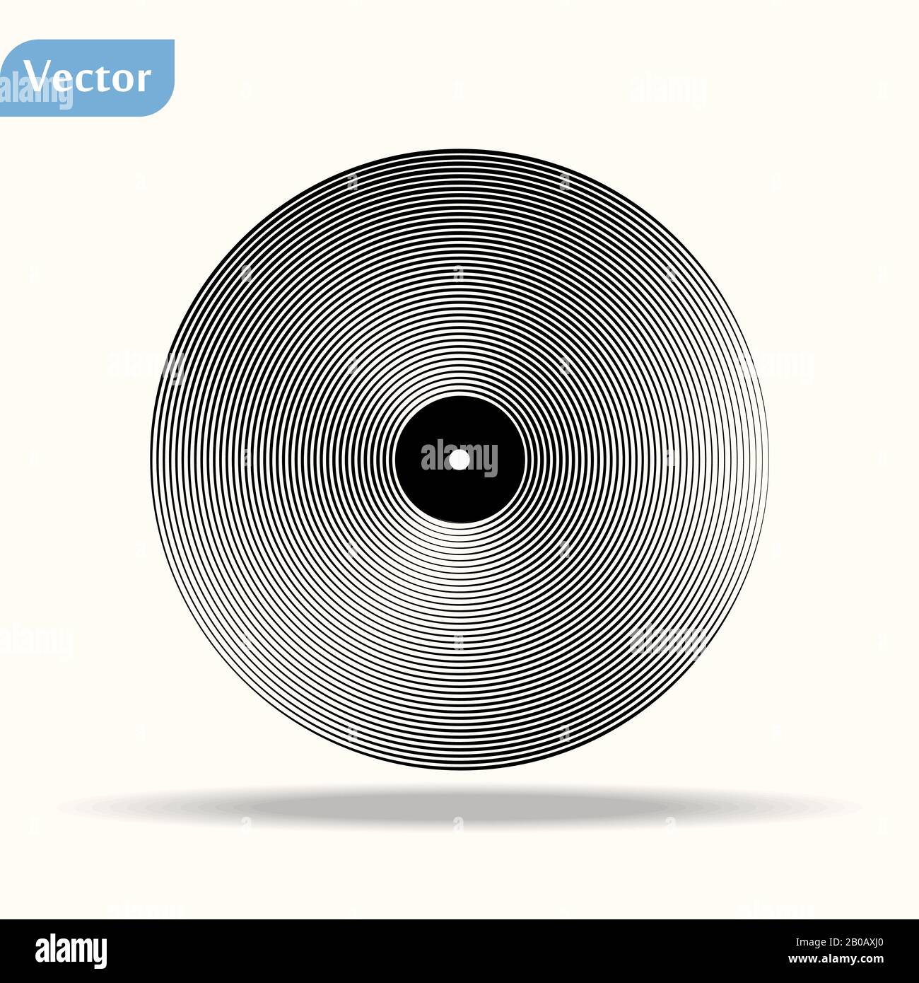 Vinyl long play record with cartoon or flat color style. Symbol or logo ...