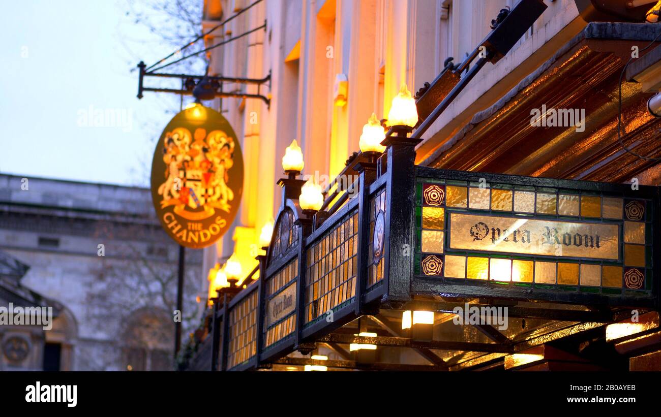 opera room at Chandos Irish pub - LONDON, ENGLAND - DECEMBER 10, 2019 ...