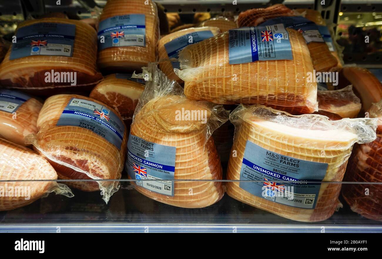 M&S Foodhall meat section Stock Photo - Alamy