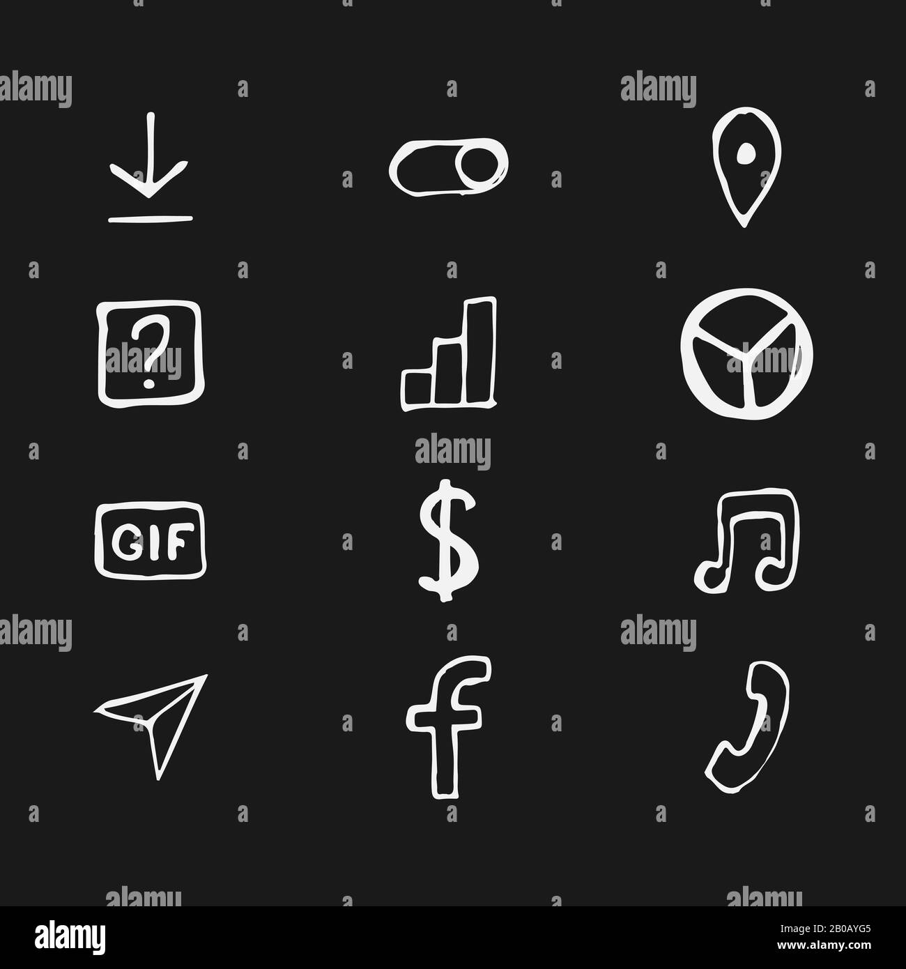 Business set of icons drawn by hand Stock Vector Image & Art - Alamy