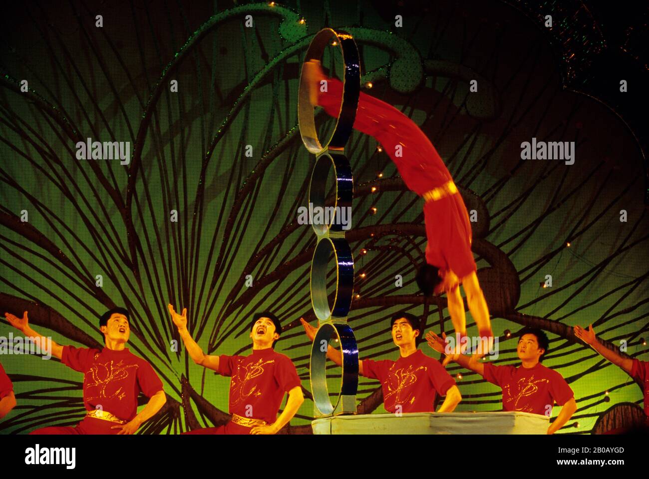 CHINA, SHANGHAI, ACROBATIC SHOW, MAN DOING FLIPS Stock Photo - Alamy