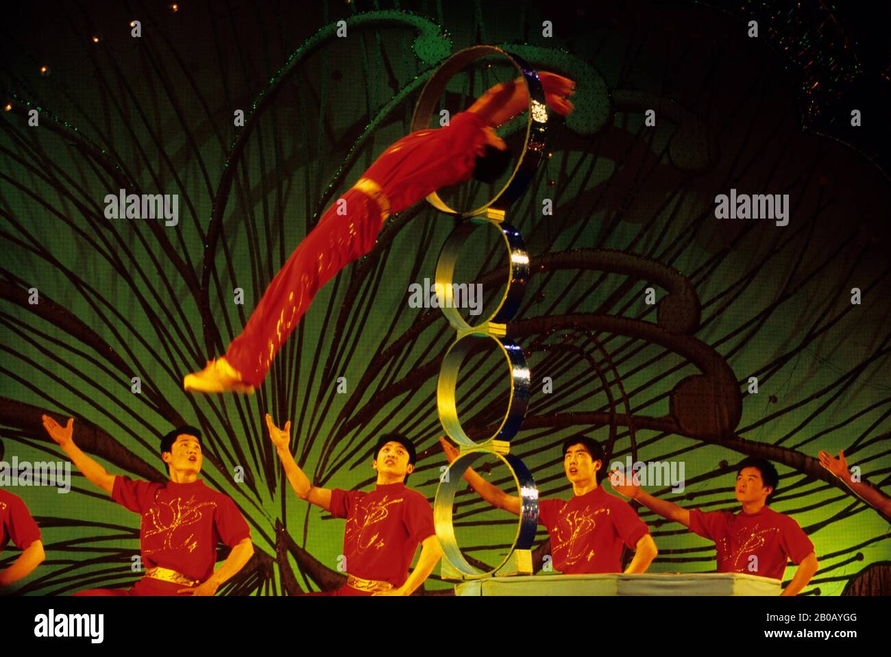 CHINA, SHANGHAI, ACROBATIC SHOW, MAN DOING FLIP Stock Photo - Alamy