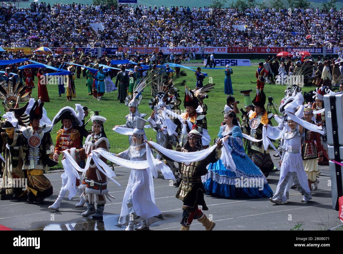 MONGOLIA, ULAANBAATAR, NAADAM FESTIVAL, OPENING CEREMONIES Stock Photo ...