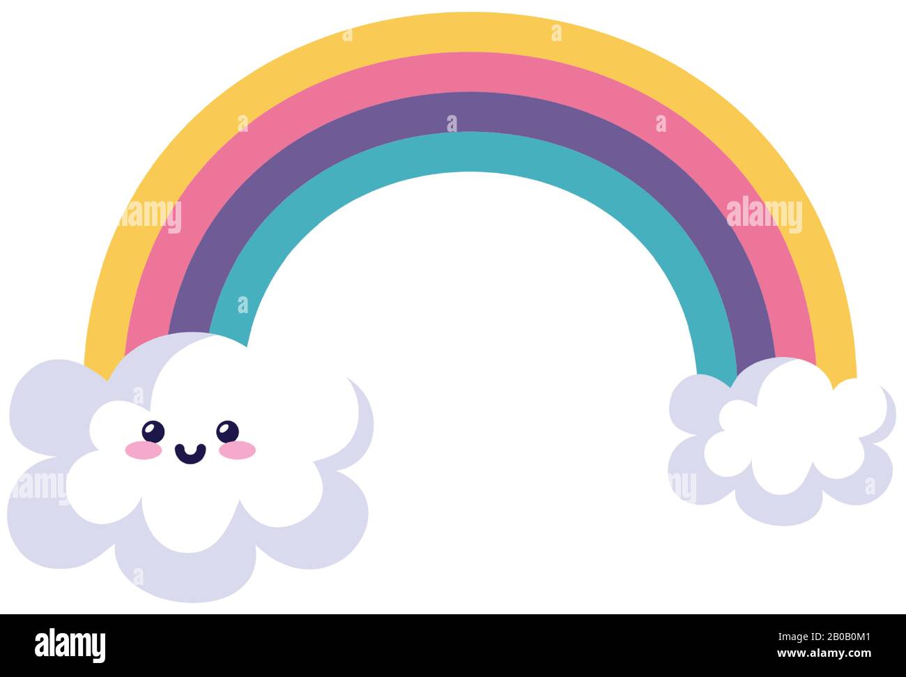cute rainbow with clouds kawaii style Stock Vector Image & Art - Alamy