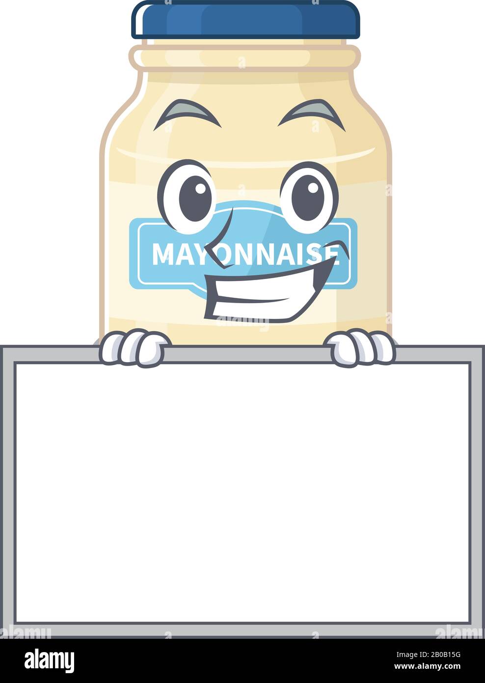 Mayonnaise cartoon design concept grinning with board Stock Vector ...