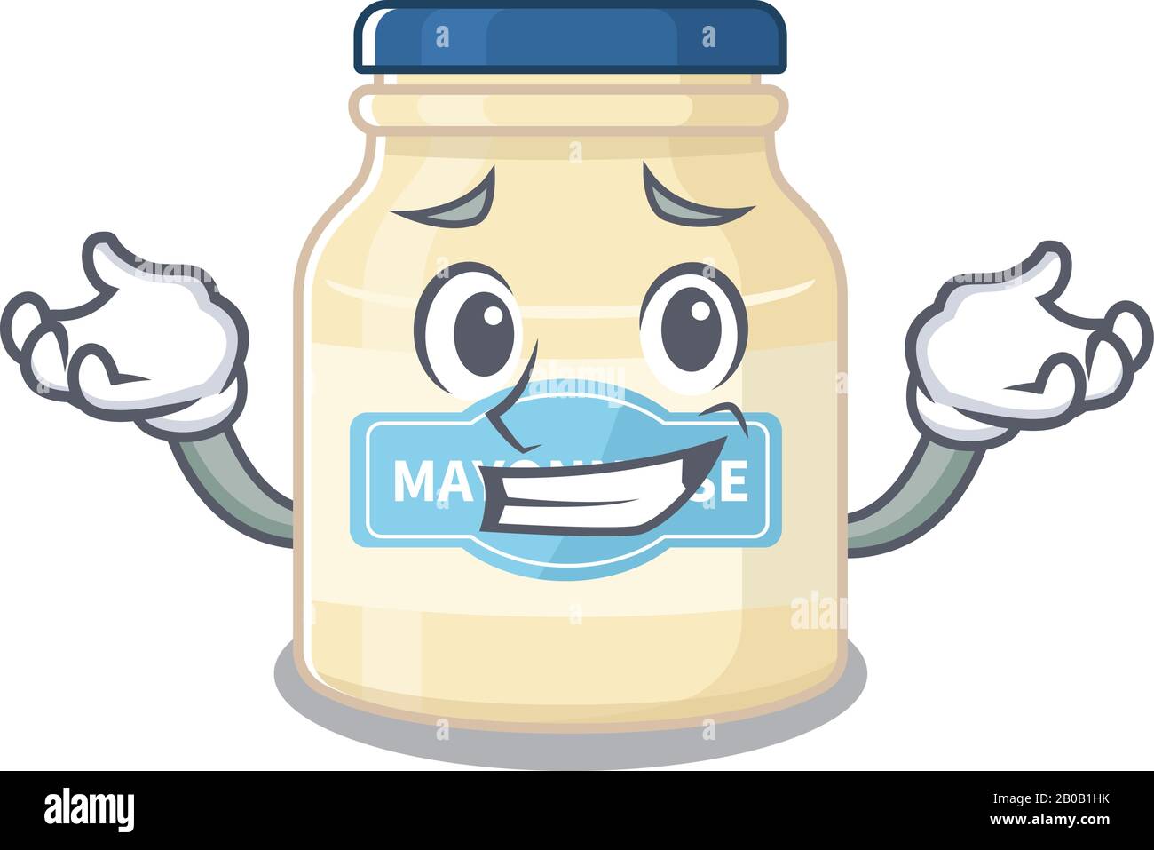 cute Grinning mayonnaise in mascot cartoon style Stock Vector Image ...