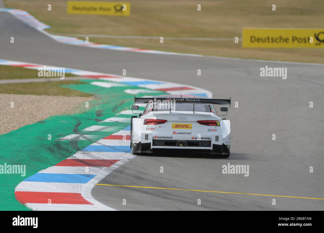 German racing driver Mike Rockenfeller in his Audi RS5 Turbo DTM car ...
