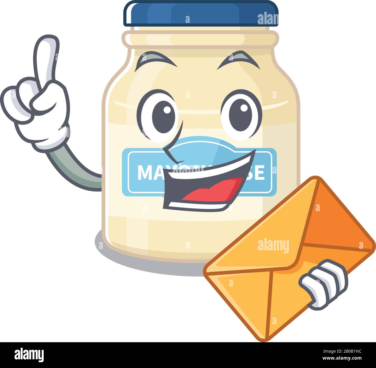 Happy face mayonnaise mascot design with envelope Stock Vector Image ...