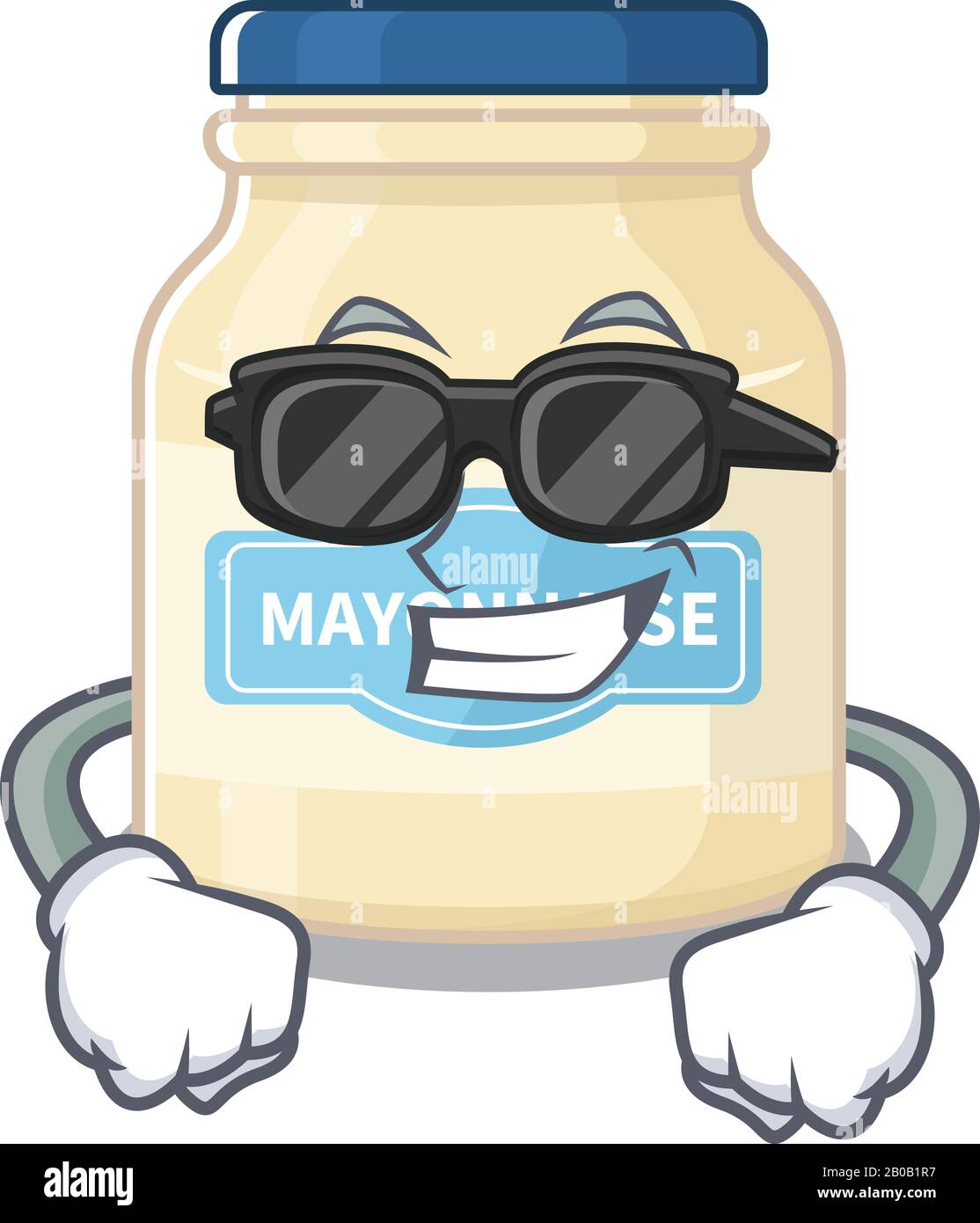 Super cool mayonnaise character wearing black glasses Stock Vector ...