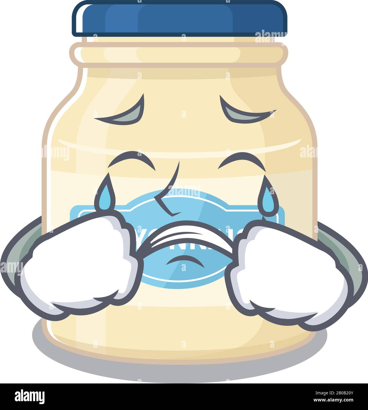 Mayonnaise cartoon character concept with a sad face Stock Vector Image ...