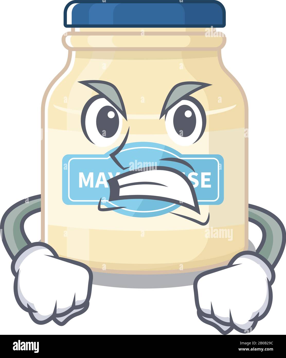 Mayonnaise cartoon character style having angry face Stock Vector Image ...
