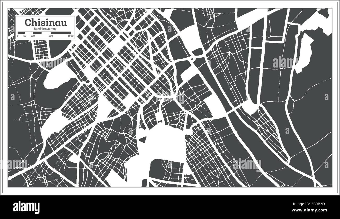 Chisinau Moldova City Map in Retro Style. Outline Map. Vector ...