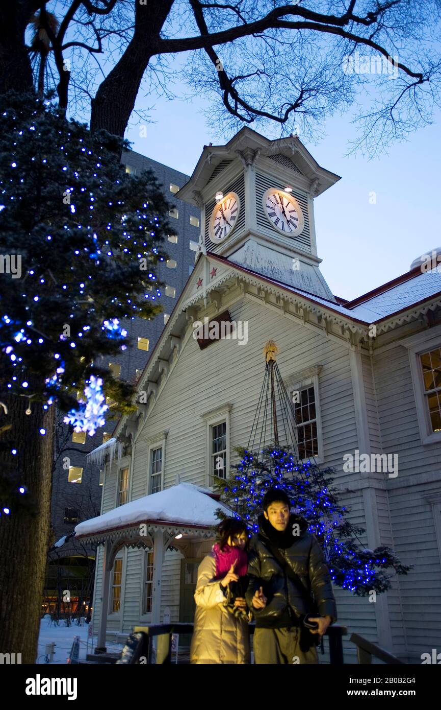 JAPAN, HOKKAIDO ISLAND, SAPPORO, HISTORIC CLOCK TOWER (1978) BUILT ...