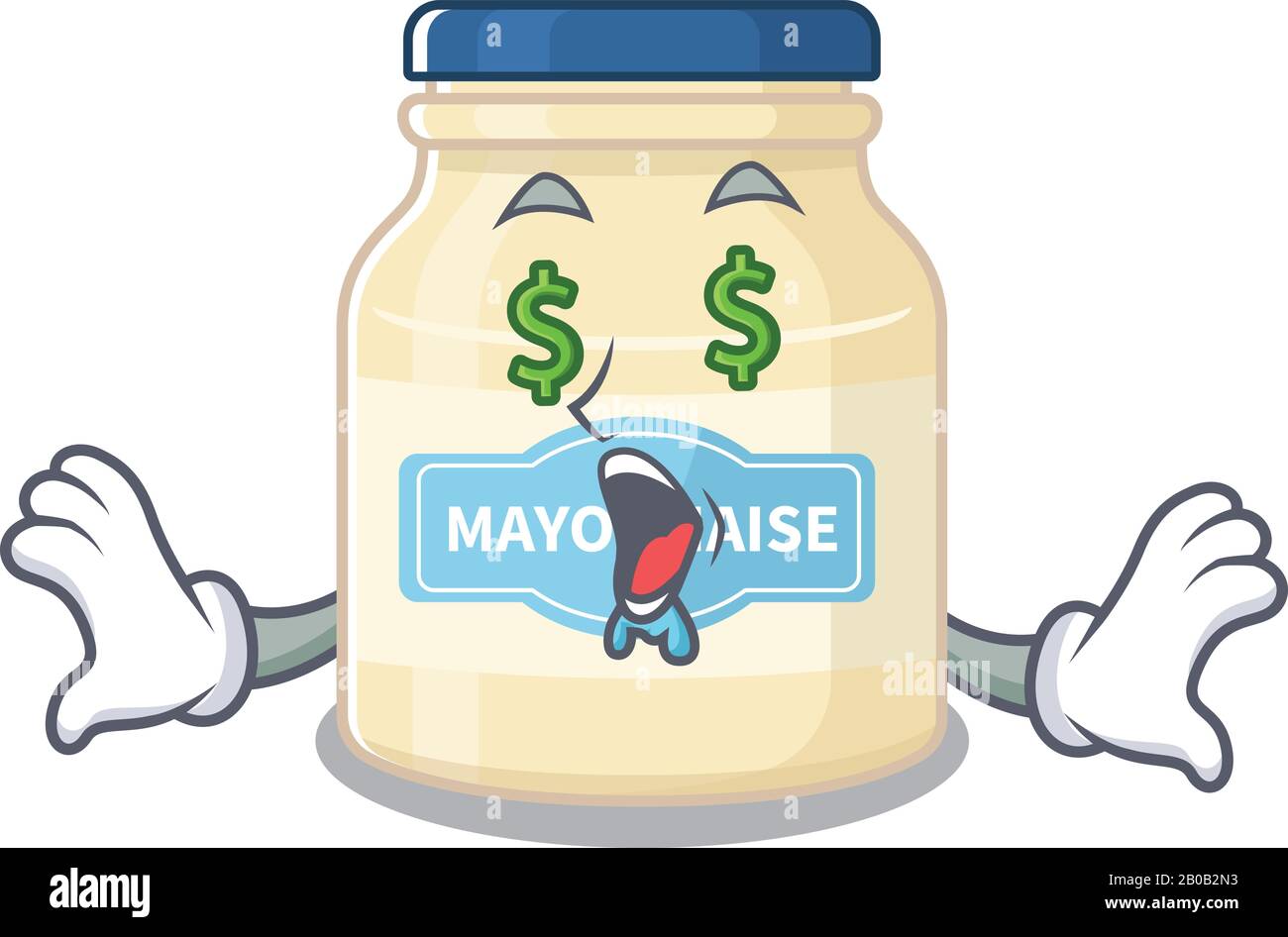 Happy rich mayonnaise cartoon character with Money eye Stock Vector ...