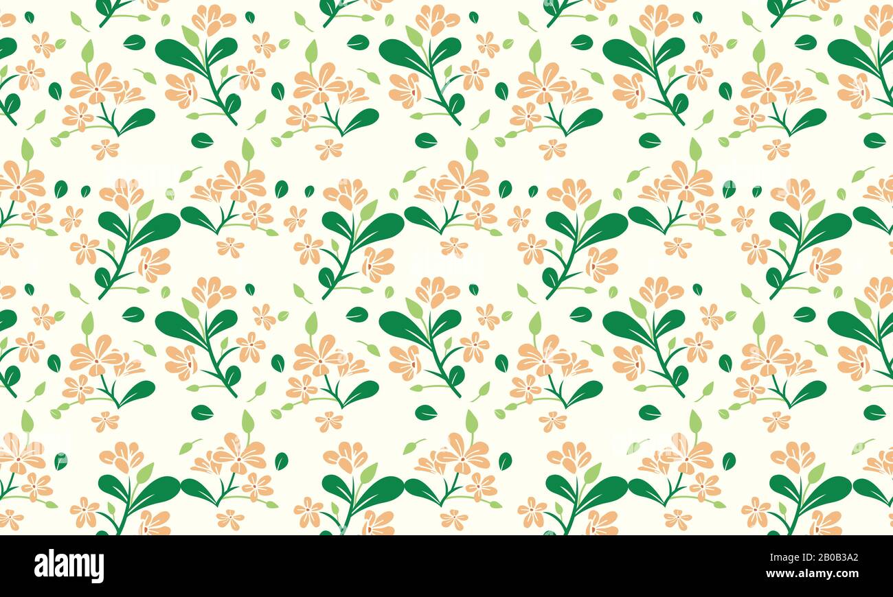 Antique spring floral pattern background, with leaf and floral design ...