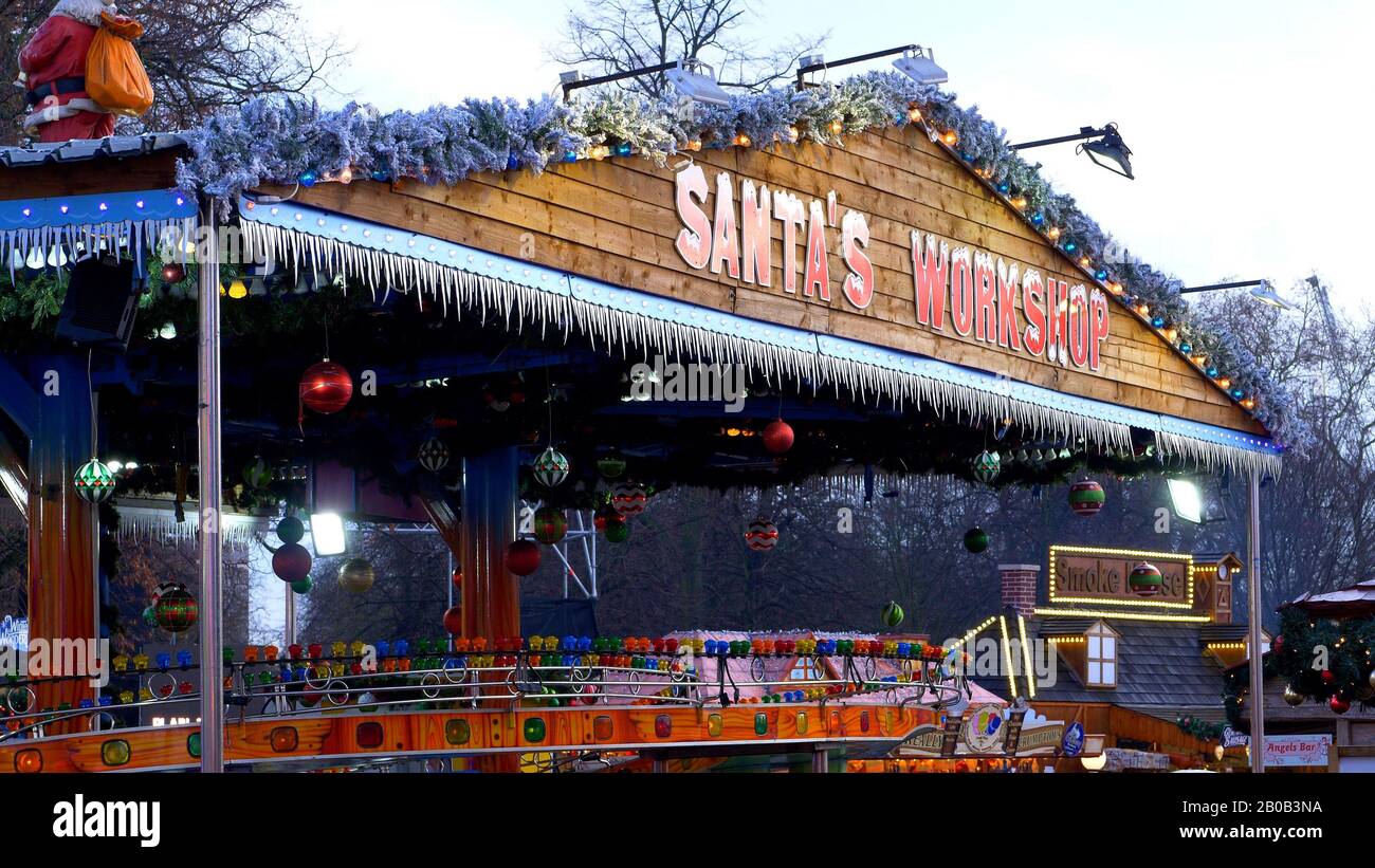 Winter wonderland Christmas fair in London Hyde Park - LONDON, ENGLAND ...